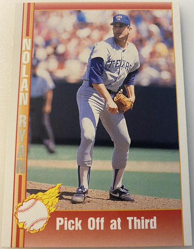1991 Pacific Pick Off at Third Nolan Ryan #216 Texas Rangers Card! D66 ...