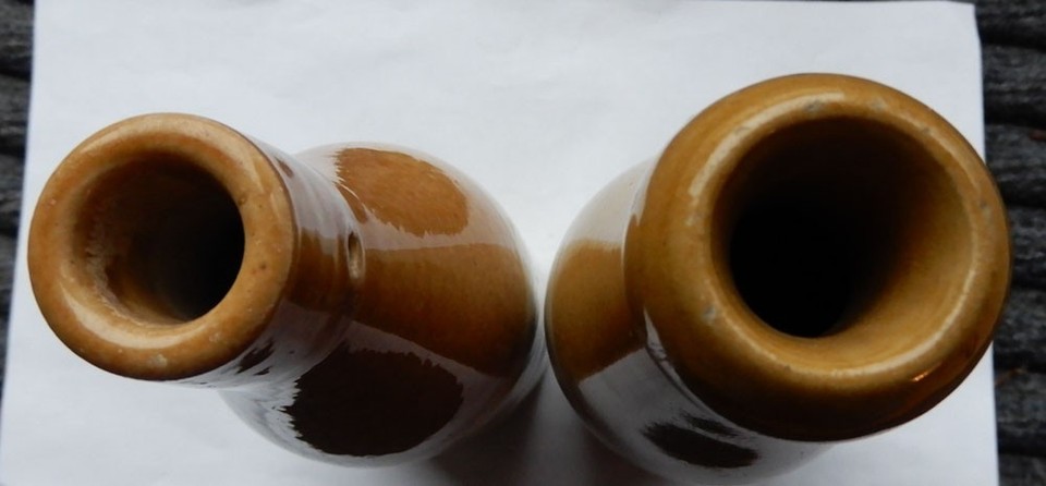 Pair of Sowerby Bridge ginger beer bottle W Spencer & Owen Shaw c1900 ...