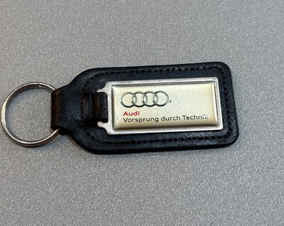 GENUINE AUDI MAIN DEALER CAR KEY FOB KEY RING LEATHER / METAL & ENAMEL ...