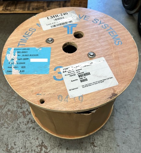 1 x SPOOL 1000FT (300M) TIMES® Microwave LMR240 - LOW LOSS FLEX COAX RF ...