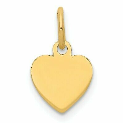 14k 14kt Yellow Gold Plain .011 Gauge Engravable Heart Disc Charm ...