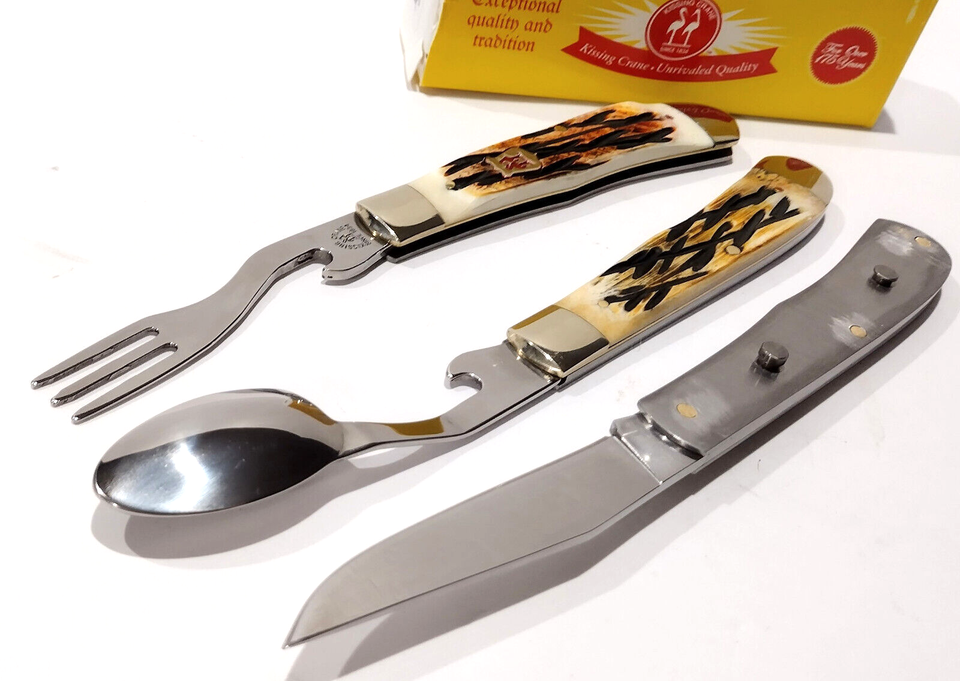 Kissing Crane HOBO Folding Knife w/ Fork Spoon Utensil Boy Scouts ...