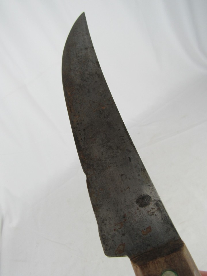LARGE Butcher Knife 15.5" Vintage DEXTER 32910 Carbon Steel PRIMITIVE ...