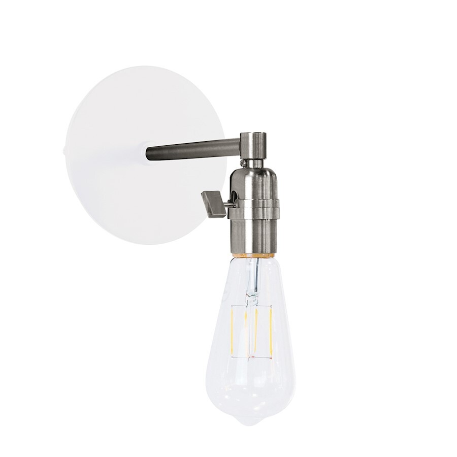 Montclair Lightworks Uno 6" Wall Sconce, White/Brushed Nickel - SCM400 ...