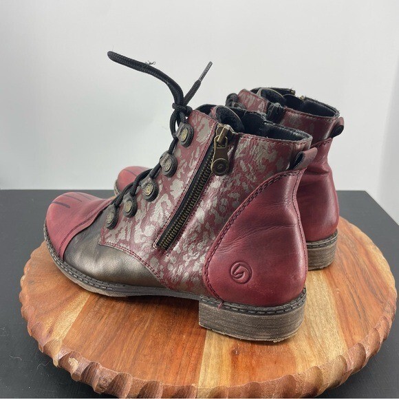 Remonte Rieker Chandra 91 Combat Boots Vino Maroon/Antik Bronze red 39 ...