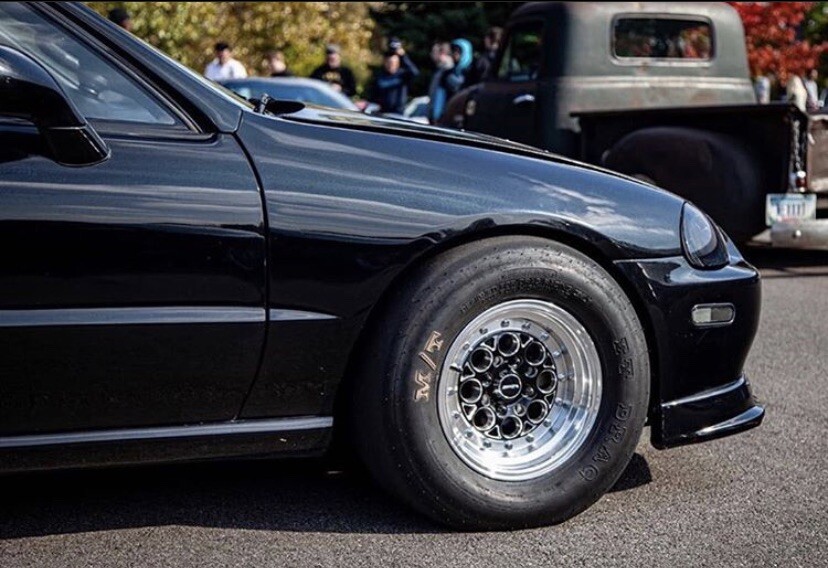 VMS Racing Revolver Black Polished Lip Rivets Drag Wheel 13x10 4X100 ...