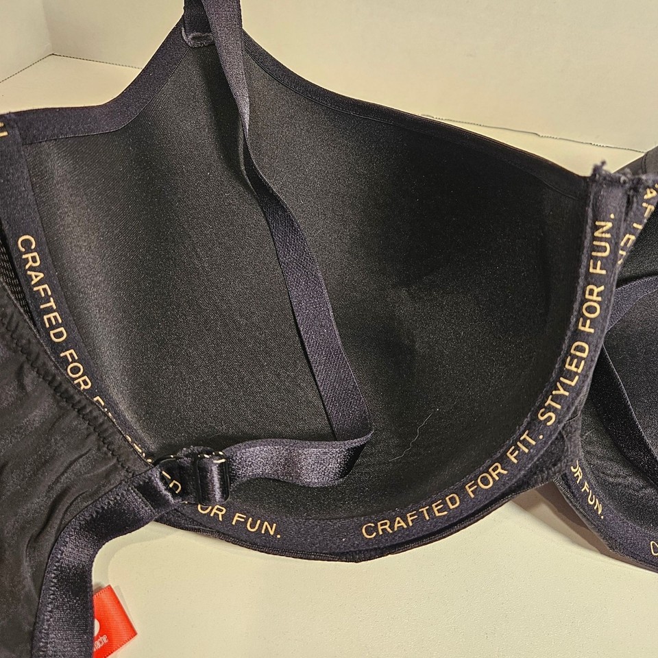 Cleo Bra plus size 38H Black Foam Cups Underwire supportive Smooth ...