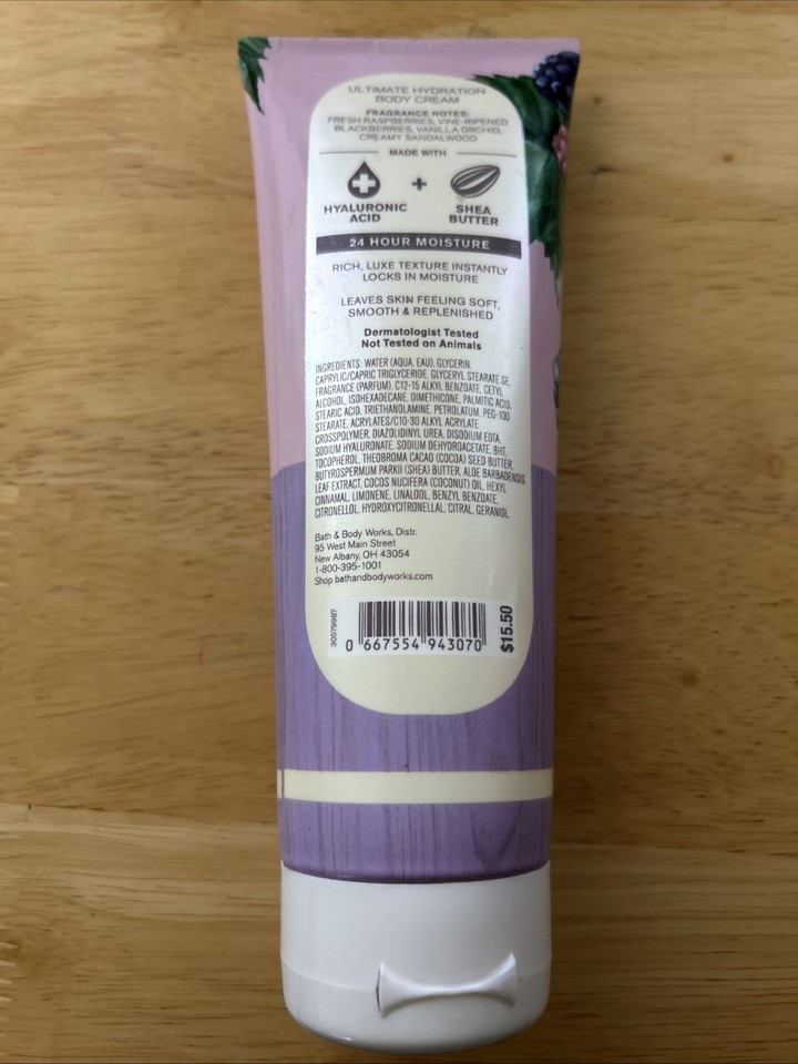 Bath & Body Works Black Raspberry Vanilla BODY CREAM Ultimate Hydration ...