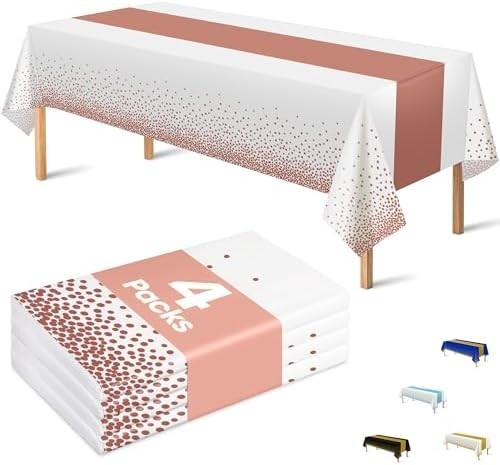 4 Pack Rose Gold Party Tablecloths,Rectangle Table Covers – 54"x108" | eBay