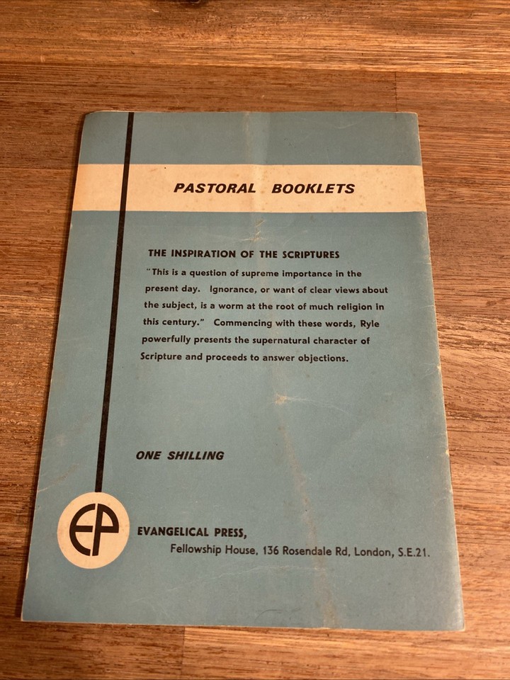 THE INSPIRATION OF THE SCRIPTURES by J. C. Ryle | eBay