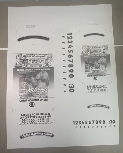 1982 Newspaper Ad Slick CBS TV - NO DEPOSIT NO RETURN - MURDER ...