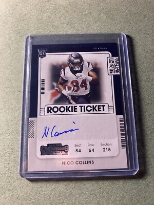 2020 Panini Contenders NICO COLLINS Autograph Rookie Ticket Houston ...