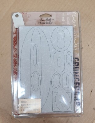 Tim Holtz Idea-ology Grungeboard Alphas Numbers 171 Pieces Plain 9 ...