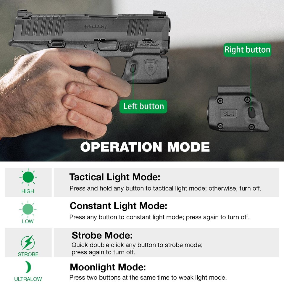 Tactical Flashlight For Springfield Armory Micro Compact Hellcat ...