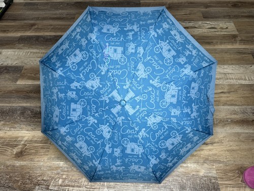 Coach Umbrella Blue Unique Pattern In Case | eBay