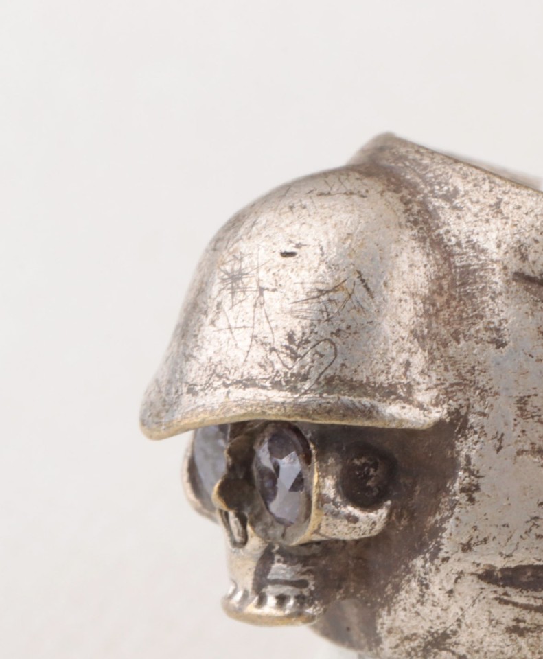 ww2 WWII Skull in military hat Ring war period ww1 WWI Battlefield ...