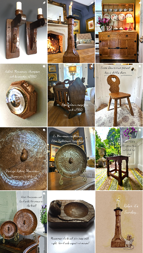 EX MOUSEMAN CRAFTSMAN, PETER RABBITMAN HEAP, MAGAZINE RACK WITH ...