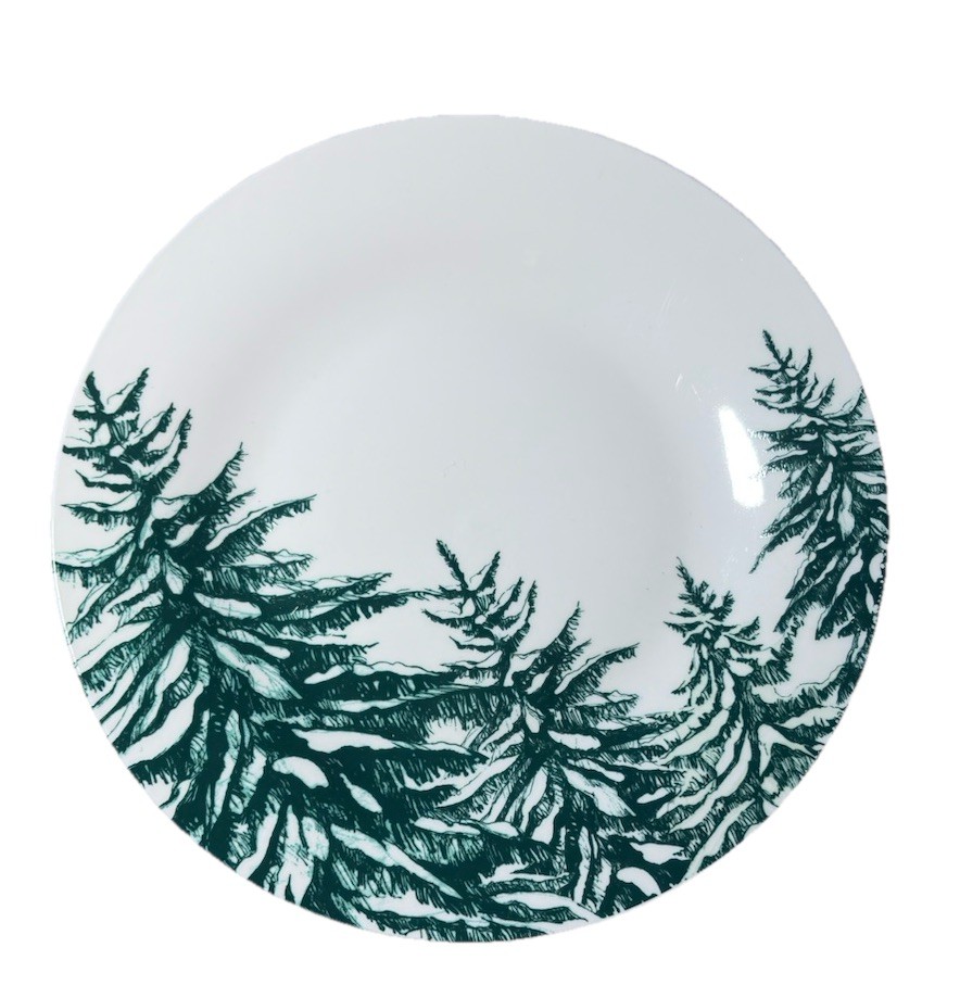 Royal Norfolk Evergreen Trees Plates Set Christmas Winter Farmhouse ...