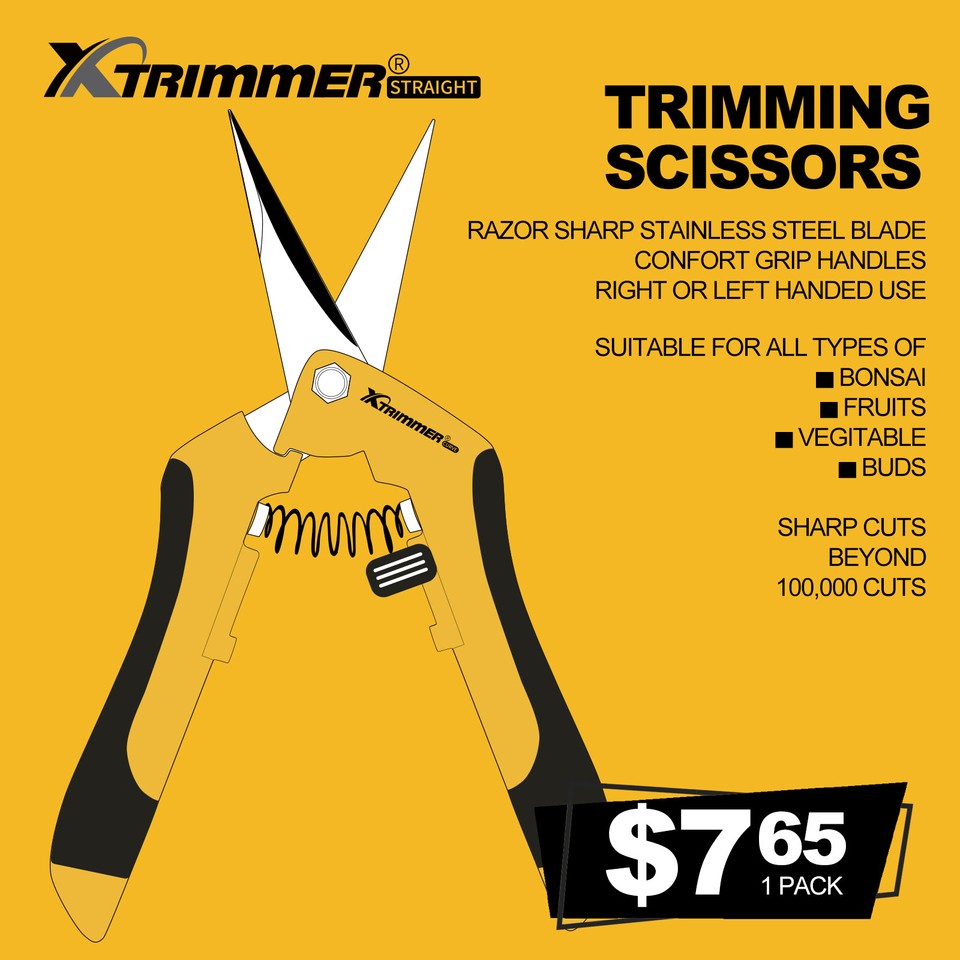 2PK Curved Blade Trimming Scissors Stainless Steel Gardening Plant Hemp ...