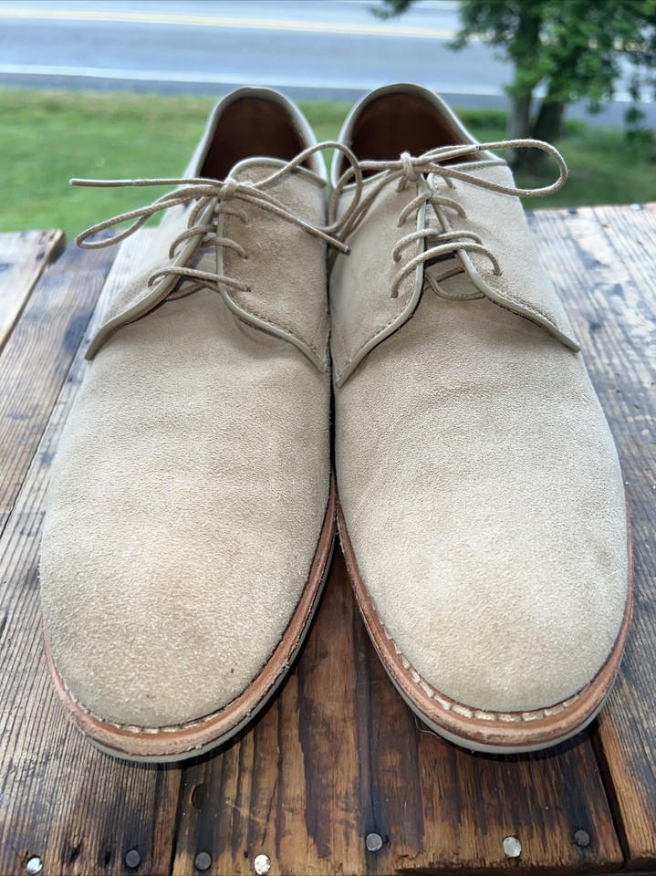 Allen Edmonds USA Vintage Nomad Suede Plain Toe Derby Beige Sz 11B | eBay