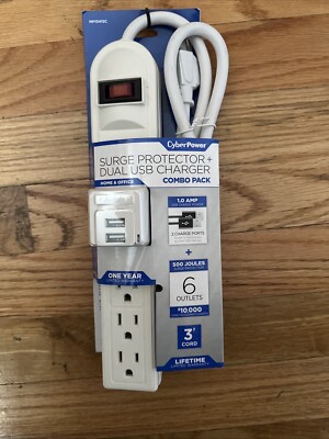 Cyber Power Surge Protector + Dual USB Charger | eBay