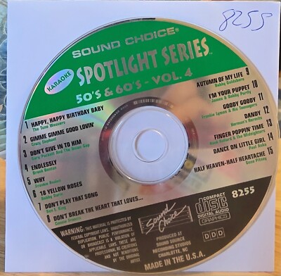 SC8255 50'S 60'S RARE SOUND CHOICE KARAOKE CDG LOT CHIC 260 | eBay