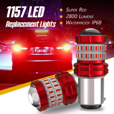 2x LED Brake Stop Tail Park Light Bulbs 1157 7506 5008 BAY15D Red ...