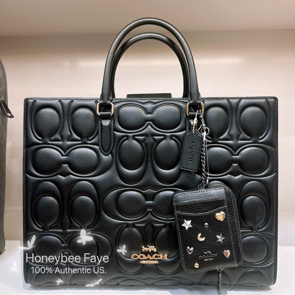 NWT Coach Maggie Tote Bag In Blocked Signature Leather CY673/CY672 | eBay