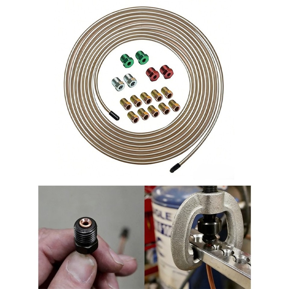 Brake Hose 316 Inch by 24 Ft with Connector and Flaring Tool for Brake ...
