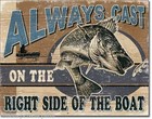 Vintage Replica Tin Metal Sign poster Cast fish boat walleye Man Cave ...