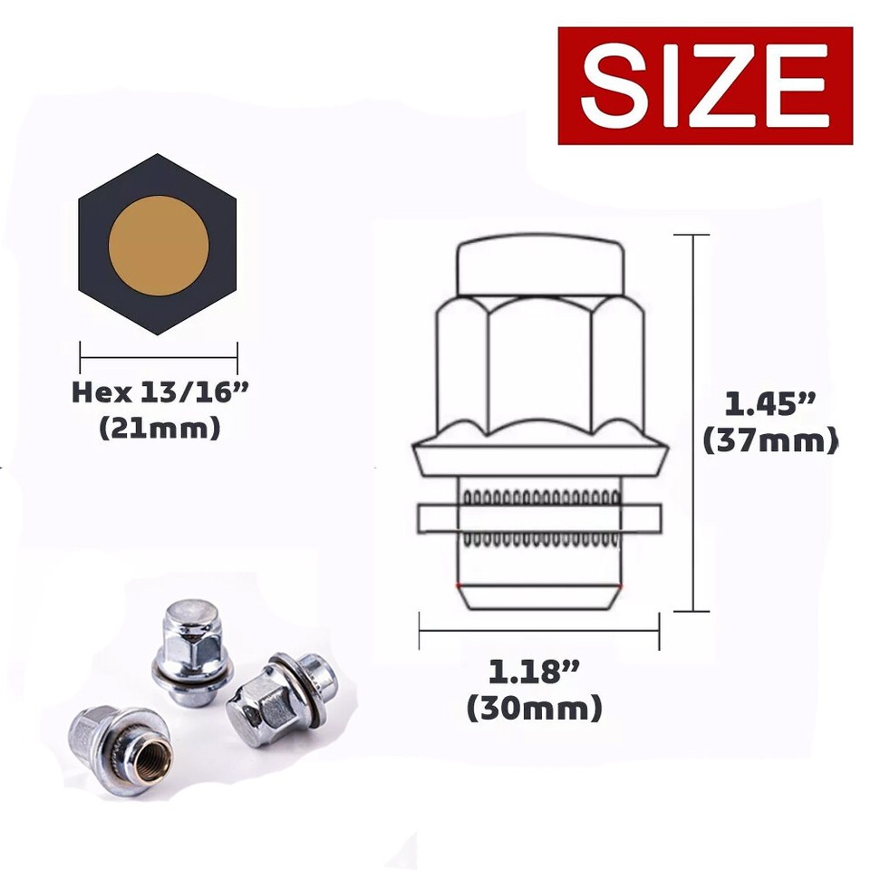 20PC Chrome OEM Factory Style 12X1.5 Lug Nuts for Lexus RX300 RX330 ...