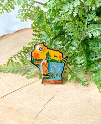 VTG 1992 Wisconsin State Dog Bird Hunter Hunting Lions Club Lapel Pin ...