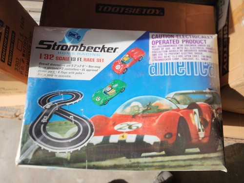 1/32 STROMBECKER ROAD AMERICA slot car racing set VINTAGE RACE SET NEW ...