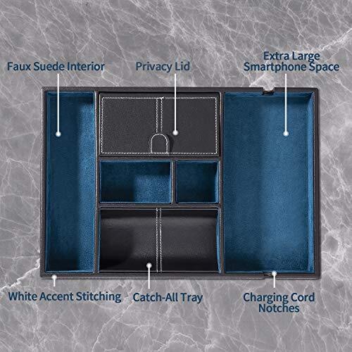 Valet Tray | 6 Compartments | Bedroom Organizer with Charging Station ...