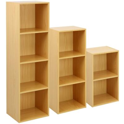 WOODEN BEECH STORAGE CUBE SOLOUTION BOOKSHELF BOOKCASE UNIT OFFICE ...