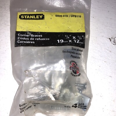 Stanley Corner Braces 19 Mm X 12 Mm 3/4 X 1/2 | eBay