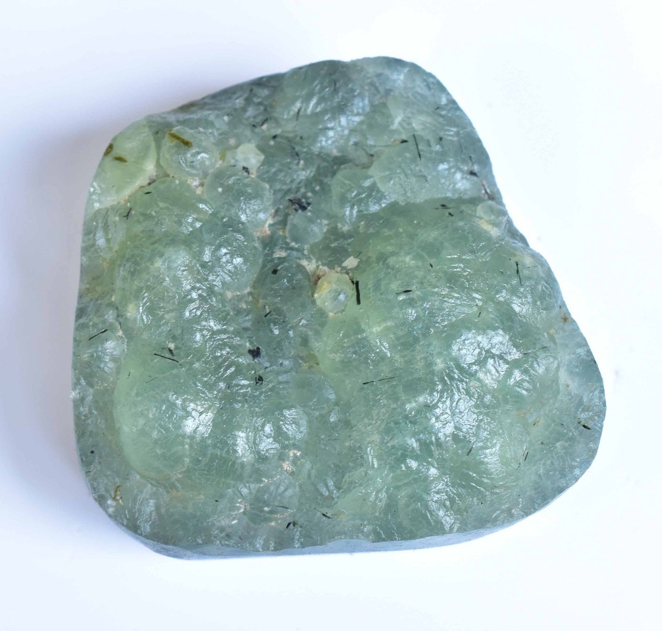 100% Naturel Vert Africain Prénite 403,0 CT Spécimen Non Traité Facette ...