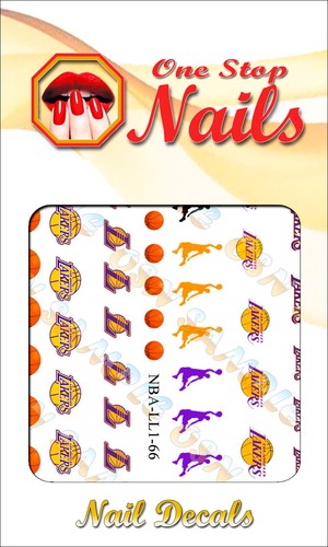 NBA Los Angeles Lakers Nail Art Waterslide Nail Decals. Set of 66. FAST ...