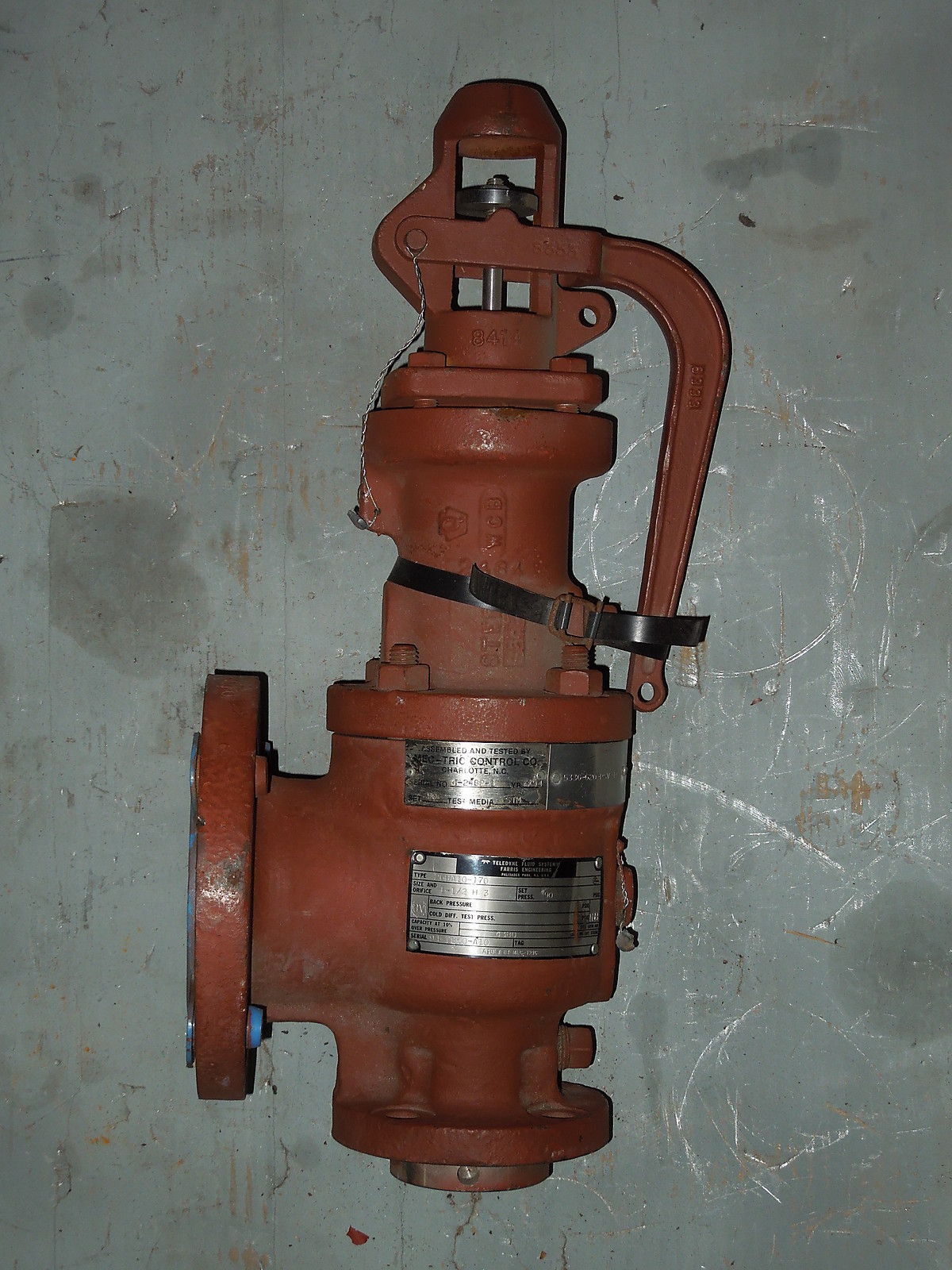 1-1/2 x 3" #26HA10-170 TELEDYNE FARRIS SAFETY RELIEF VALVE, SET AT 90 ...