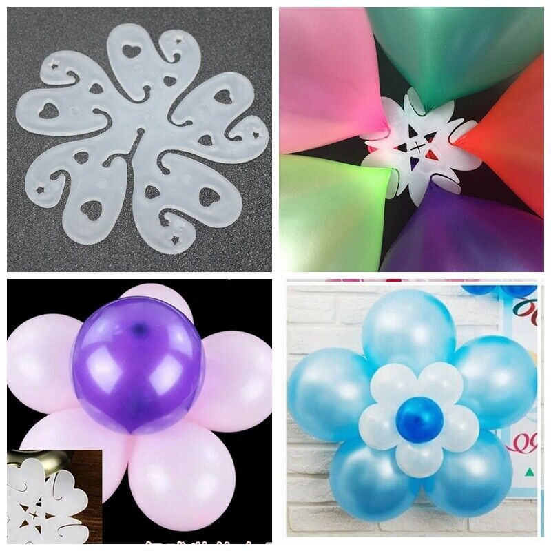 10/20pcs Plastic Balloon Flower Clips Ties Balloon Holder Clip Decor ...
