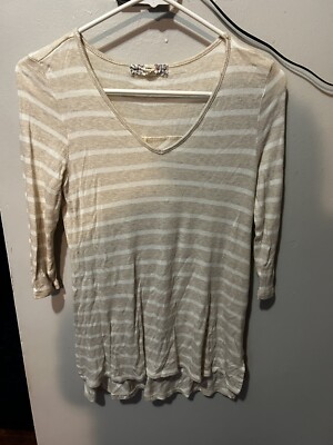 Pink Republic Shirt Size Small Cream And White Striped | eBay