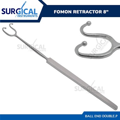 FOMON Retractor 6.50" (16.5 cm) Ball End Double Prong Stainless German ...