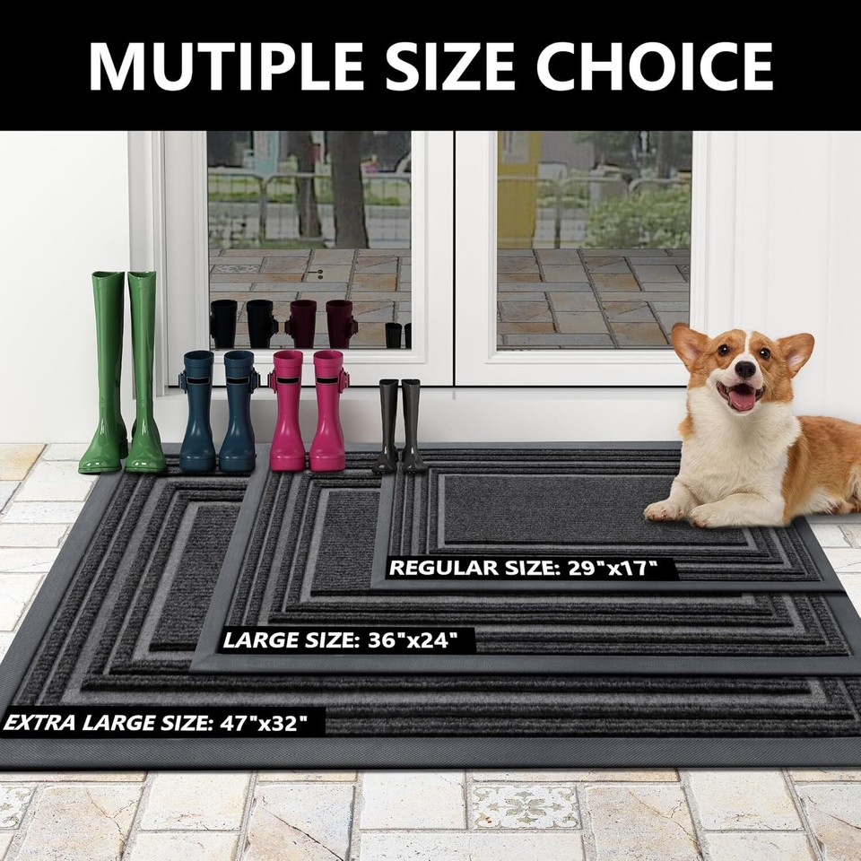 Floor Door Mat, Outdoor Mat for Home Entrance Natural Rubber Mat, Non ...