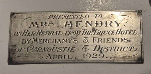 engraved plaque presented to Mrs. Hendry in April 1929 from The Bruce ...