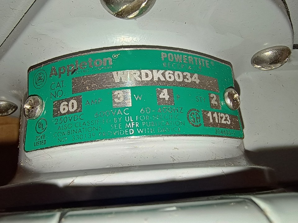 Appleton WSRD63542SQ 60A, 3 Pole, Not Fusible, Type 12, with WRDK6034 ...