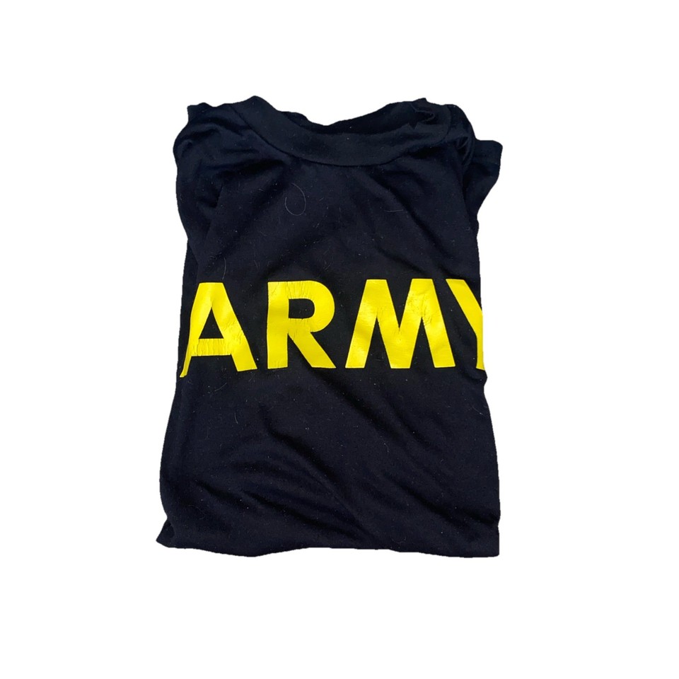 US Military Army Physical Fitness Uniform APFU Short Sleeve Shirt Black ...
