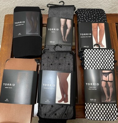 Torrid Women's Plus Size 1/2 Bulk lot of 6 Tights &Thigh High W/ Faux ...