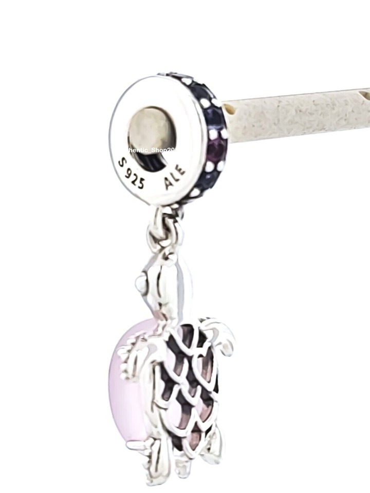 New 100% Authentic PANDORA 925 Ale Murano Glass Pink Sea Turtle Charm ...
