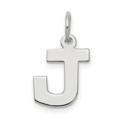 Sterling Silver 925 Small Block Letter J Initial Charm Pendant 0.63 ...