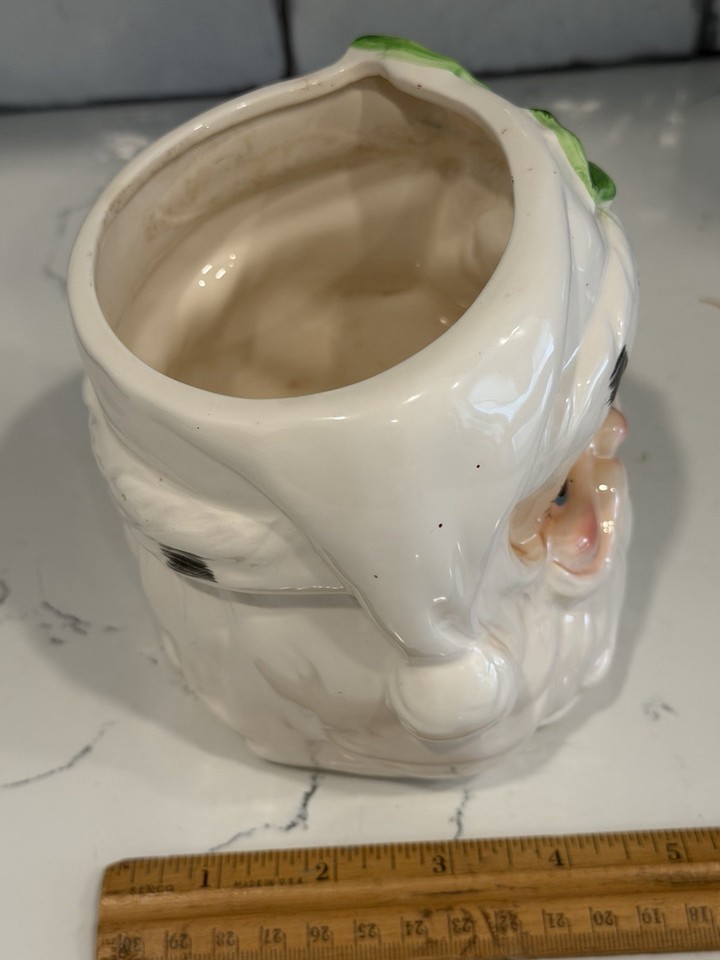 Vintage Relpo Santa Claus Head Vase Christmas Planter Ceramic Figurine ...